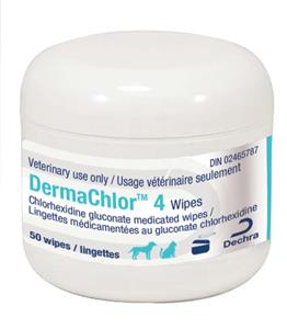 DermaChlor 4 Wipes - 50 count - www.pawsco.ca